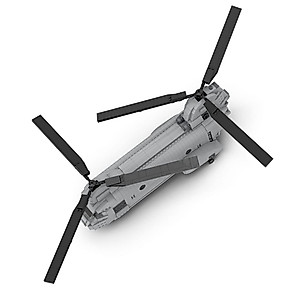 PHYNEDI Military CH-46 Transport Helicopter Bricks Model, MOC Aircraft Plane Aeroplane Small Particle Construction Collection Challenge Building Toy, MOC-25924 (1,202 Pieces)