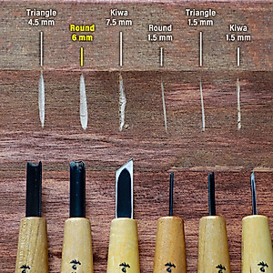 Wazakura Made in Japan Bonsai Chisel Hand Round Gouge Carving Tool 0.2 in (6 mm) for Jin Shari Making, DIY Woodcarving Knife for Experts and Beginners (Round Gouge 6 mm)