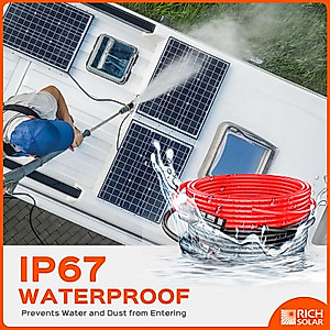 RICH SOLAR 20 Feet 10 Gauge Solar Extension Cable One Pair