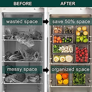 LALASTAR Fridge Organizer And Storage Clear, Large Refrigerator Organizer Bin with Pull-out Drawer, Pantry Organization and Storage, BPA Free, 1 Pack, 9.51QT