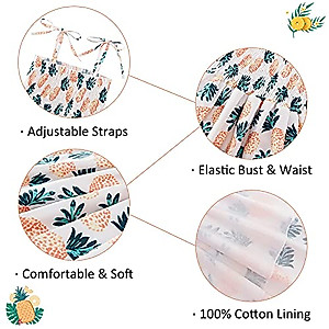 Vieille Toddler Girls Casual Summer Dresses Cute Ruffle Strap Hawaii Holiday Beach Dress Clothes for 3T 4T Little Girls