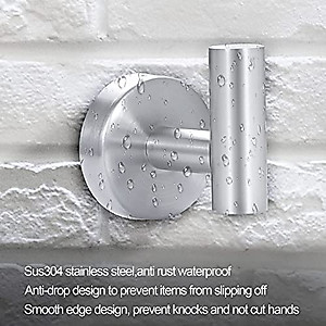 Towel Hooks for Bathrooms Towel Hook 2 Pack Bathroom Hooks Brushed Nickel Robe for Cabinet Closet Door Towel Hooks for Bathroom Wall Mounted Brushed Nickel Towel Hook