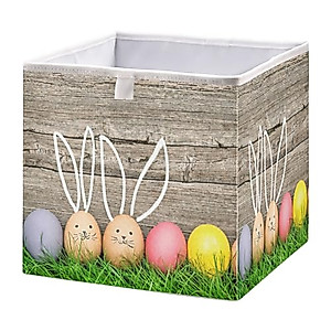 Easter Bunny Egg Storage Basket Storage Bin Square Collapsible tag1 tag2 Organizer for tag3