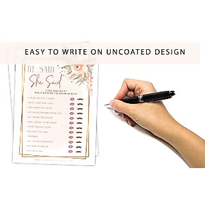 Your Main Event Prints Boho Bridal Shower Bachelorette Games - Floral Neutral Theme - He Said She Said, Find The Guest, Would She Rather, What's In Your Phone - 25 Games Each, 1 Game Per Side