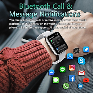 Smart Watch (Answer/Make Call), 1.8" Smartwatch Fitness Tracker for Android and iOS Phones with Heart Rate Sleep Tracking, 132 Sport Modes, Blood Oxygen, Ai Voice Control,Fitness Watch for Women Men