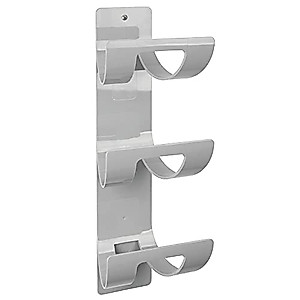 mDesign Plastic Wall Mounted Towel Rack Storage Organizer Holder for Master or Guest Bathroom - Hold Bath, Hand, and Face Towels/Washcloths - Aura Collection - 2 Pack - Gray
