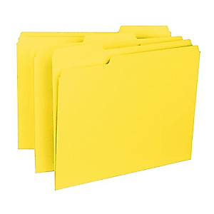 Smead Interior File Folder, 1/3-Cut Tab, Letter Size, Yellow, 100 per Box (10271)
