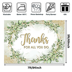 Avezano Thanks for All You Do Backdrop Sage Green Thank You Party Background Thanks to Staff Teachers Professors Doctors Photo Banner Happy Retirement National Nurse's Day Party Decorations (7x5ft)