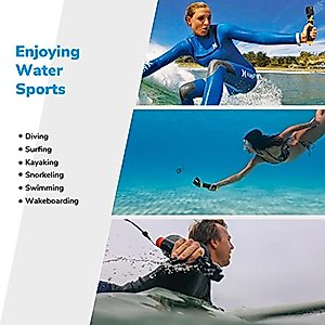 Sametop Floating Hand Grip Waterproof Handle Compatible with GoPro Hero 11, 10, 9, 8, 7, 6, 5, 4, Session, 3+, 3, 2, 1, Hero (2018), Fusion, Max, DJI Osmo Action Cameras (Blue)