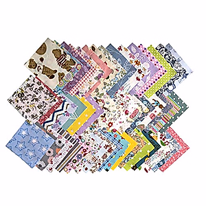 Mililanyo 200pcs 10cm x 10cm Assorted Pre-Cut Floral Cotton Fabric Bundle Squares Patchwork Fabric Sets for DIY Crafts Sewing
