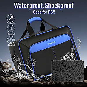 COMECOI Carrying Case for PS5, Travel Case for PS 5 Protective, Large Capacity Storage Bag Compatible with Playstation 5 Disk/ Digital Edition Console, Controllers, Game Cards, Accessories