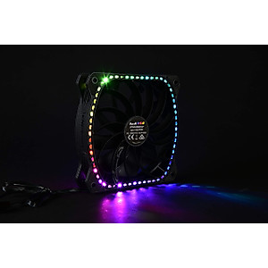 Enermax Squa RGB PWM 120mm Case Fan, Addressable RGB Sync Via Motherboard/Control Box, 3 Fan Pack- Black; UCSQARGB12P-BP3