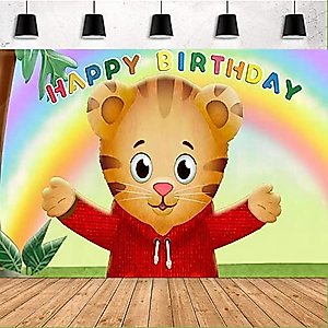 Cute Tigers Party Decoration Backdrop Banner Cartoon Tiger Photography Background 5x3Ft for Tiger Themed Kids Girls Boys Birthday Decor Baby Shower Party Supplies