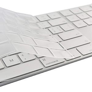 COOSKIN TPU Clear Keyboard Cover Protector for 2017 Released Apple Magic Keyboard with Numeric Keypad US Layout A1843 Keyboard Skin