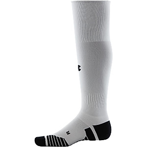 Under Armour Adult Soccer Over-The-Calf Socks, 1-Pair, White/Black/Black, Large