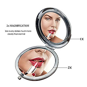 Sister Gifts from Sister Birthday Gift for Woman Compact Mirror Pocket Travel Mirrors Christmas Graduation (Silver to My Sister 1)