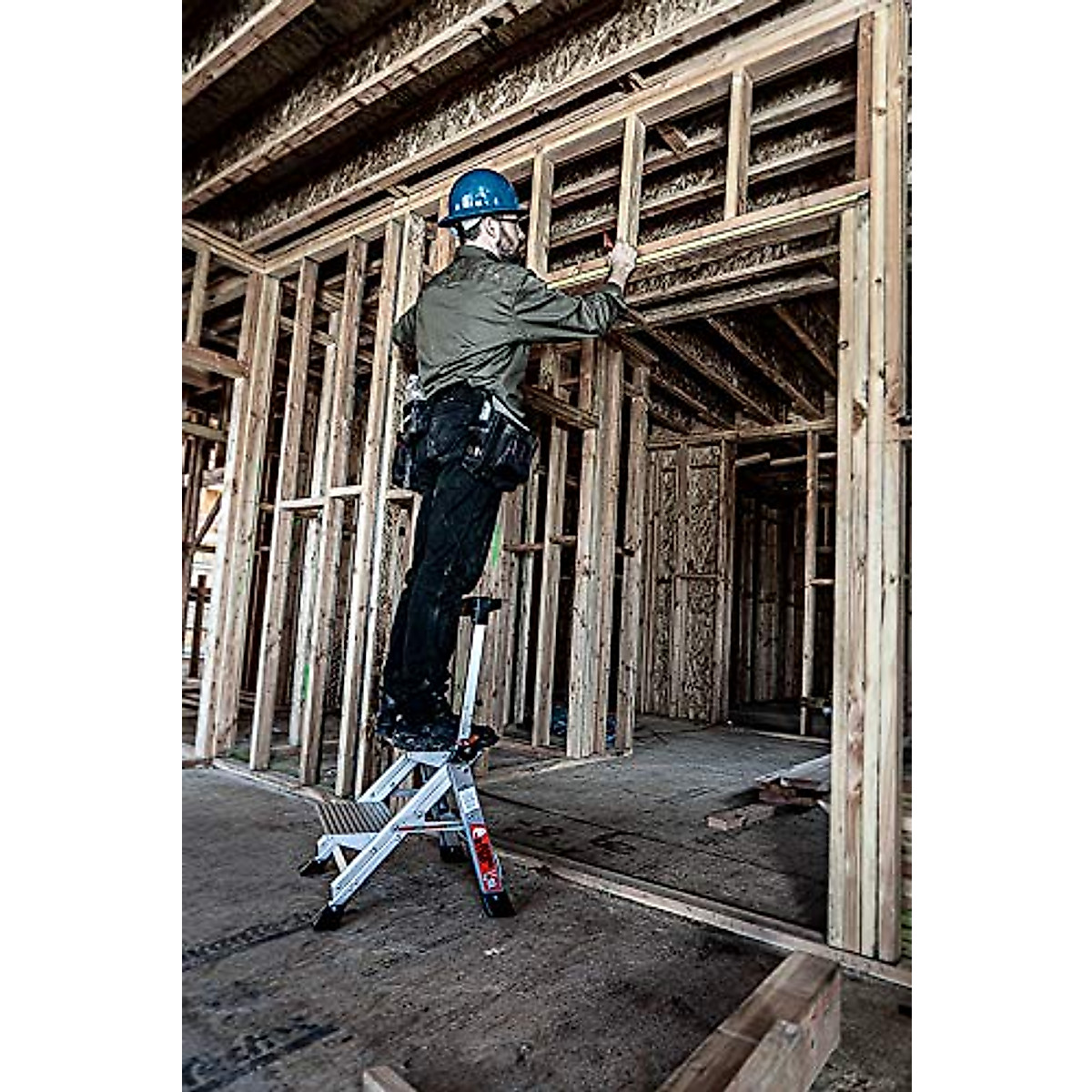 Little Giant Ladders, Jumbo Step, 2-Step, 2 foot, Step Stool, Aluminum, Type 1AA, 375 lbs weight rating, (11902), Silver