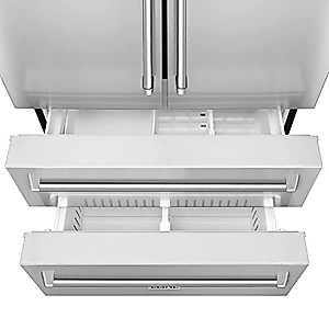 Z Line Kitchen and Bath ZLINE 36" 22.5 cu. ft Freestanding French Door Refrigerator with Ice Maker in Fingerprint Resistant Stainless Steel (RFM-36)