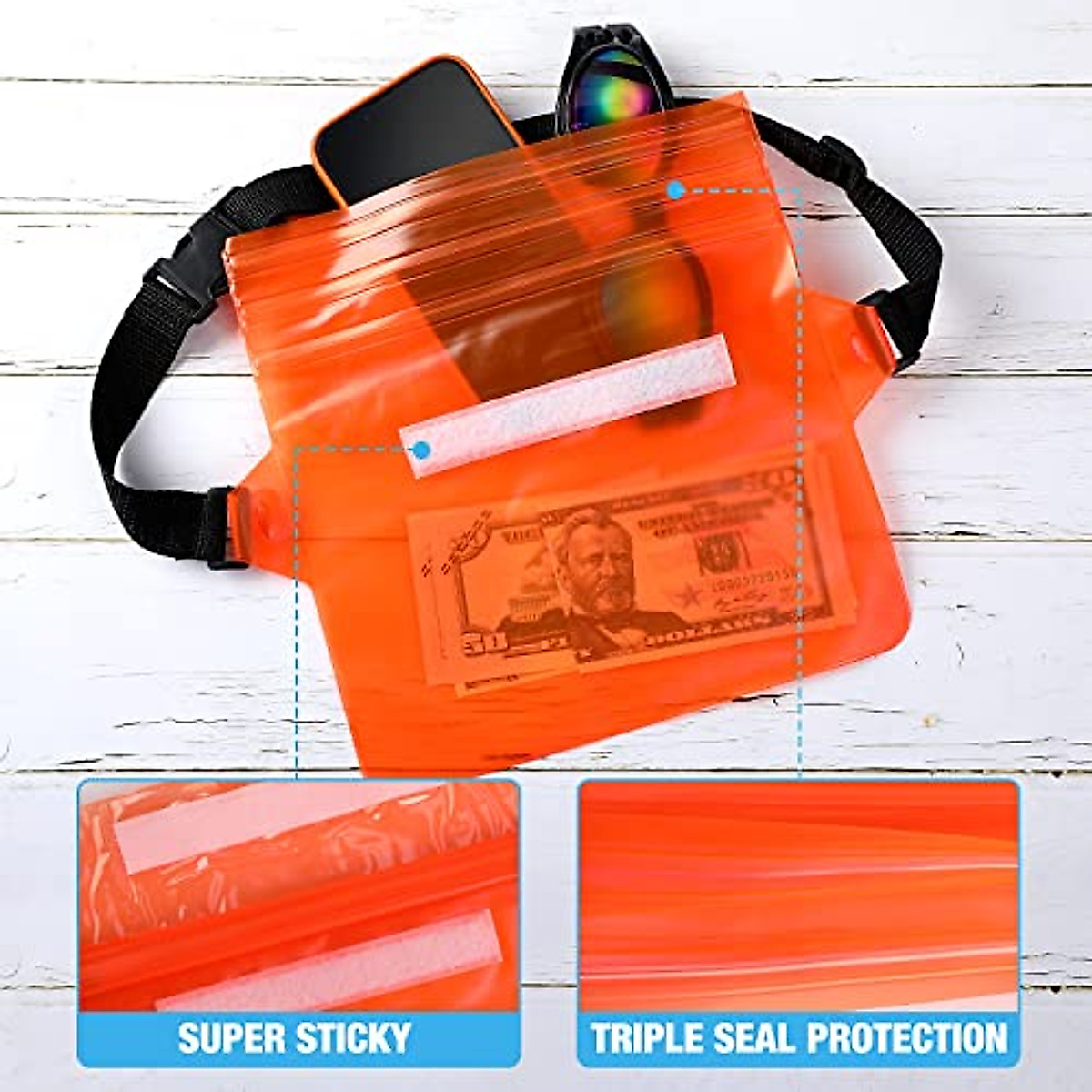 18 Pieces Waterproof Fanny Pack Waterproof Phone Pouch Bag with Waist Strap Sensitive Dry Bag Fishing Bag with Adjustable Belt for Phone Valuables for Swimming Snorkeling Boating Kayaking, 12 Colors