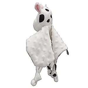 Baby Security Blanket, Cartoon Security Blanket Stuffed Animal Soft Plush with Pacifier for Teething Period (Cow)