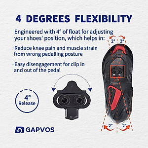 GAPVOS Bike Cleats, Durable Cycling Cleats, Bike Clips Compatible with Shimano SM-SH51 Pedals SPD Cleats for Cycling Shoes, Spin Shoes, Indoor Cycling & Mountain Bike Cleats