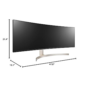 LG 49WL95C-WE 49 Inch 32:9 Curved DQHD (5120 x 1440) IPS UltraWide Monitor with HDR10, USB-C and 3-Side Virtually Borderless Display, Silver (Renewed)