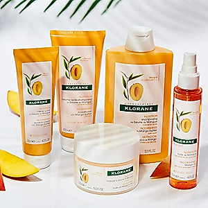 Klorane Nourishing Leave-in Cream with Mango Butter, Moisturize, Hydrate and Smoothe Dry Hair, Paraben, Silicone, Sulfate Free, 4.2 oz.