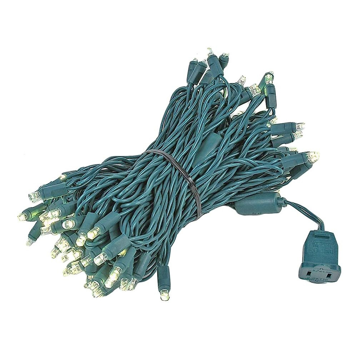 Novelty Lights 100 Light LED Christmas Mini Light Set, Outdoor Lighting Party Patio String Lights, Warm White, Green Wire, 50 Feet