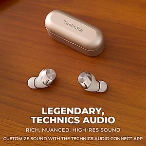 Technics HiFi True Wireless Multipoint Bluetooth Earbuds II, Active Noise Cancelling, 3 Device MultiPoint Connectivity, Impressive Call Quality, LDAC Compatible, EAH-AZ40M2-N (Rose Gold)
