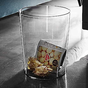 Trash can Thick Trash Can PET Waste Basket Wear-Resistant Garbage Can for Bathroom, Bedroom, Home Office, Dorm 21.5x18.5x26.8 cm Rubbish Recycle Bins (Color : Clear)