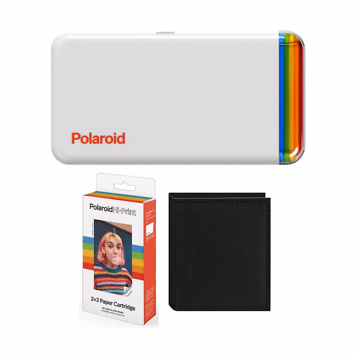 Polaroid Originals Hi-Print 2 x 3 Inch Pocket Photo Bluetooth Printer Bundle with Sticky Back Paper Cartridge Pack and Album (3 Items)