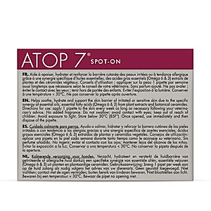 Dermoscent ATOP 7 spot-on - Large Dogs 45-90 lbs - Soothing Care for Sensitive, Dry and Itchy Skin or Allergy Prone Skin - Natural Ingredients - 4 pipettes