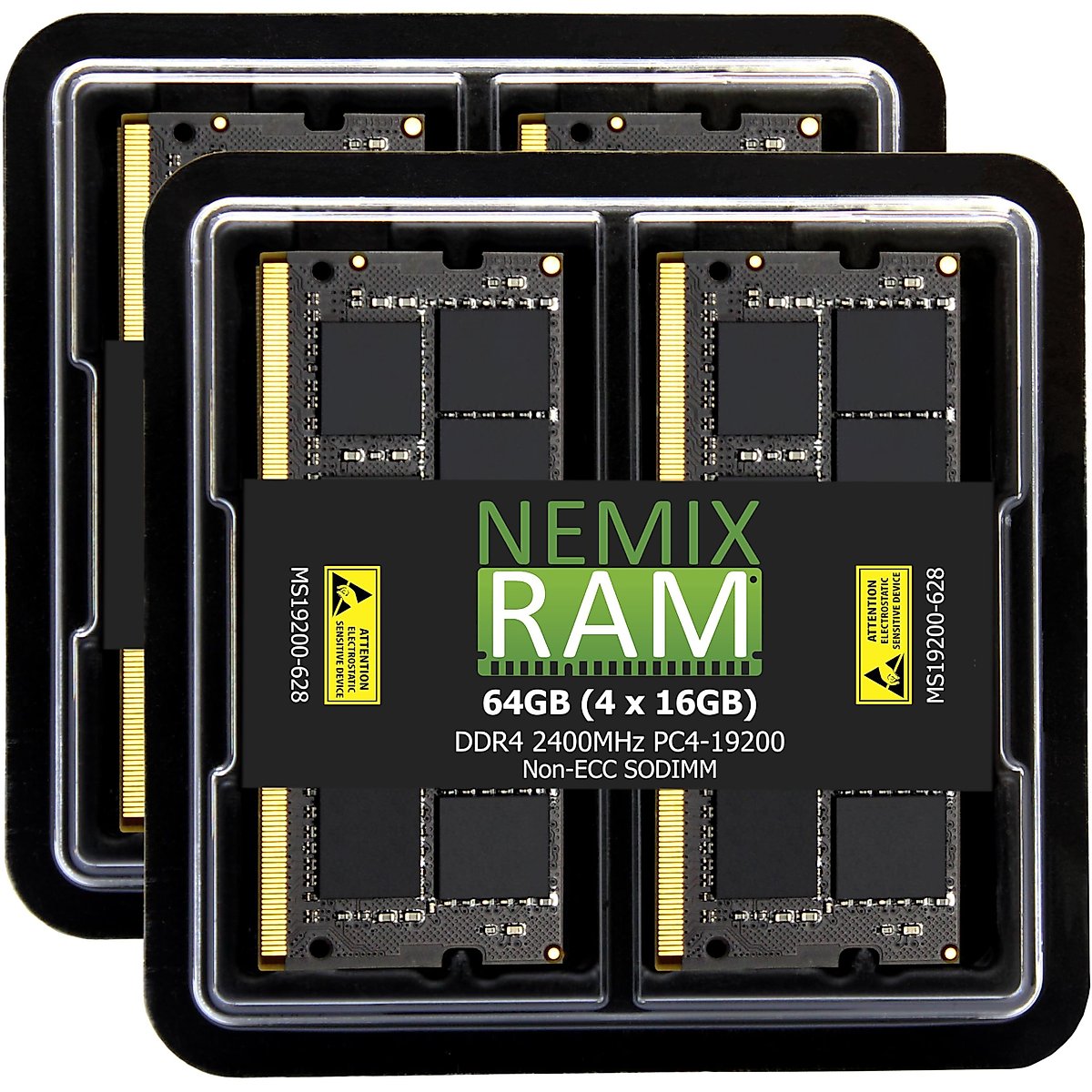 NEMIX RAM 64GB (4X16GB) DDR4 2400MHZ PC4-19200 2Rx8 1.2V CL17 260-PIN Non-ECC Unbuffered SODIMM Memory KIT Compatible with Apple iMac