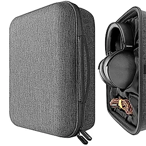 Geekria Shield Case for Large Sized Over-Ear Headphones, Replacement Protective Hard Shell Travel Carrying Bag with Cable Storage, Compatible with ATH-AWKT, Sony MDR-Z1R (Drak Grey)