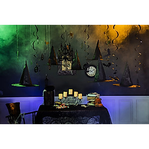 JOYIN 12 Pcs Witch Hat Halloween Decorations Indoor Decor, Hanging Witch Hats Decor Halloween Party Supplies Favors Haunted House Front Porch Ceiling