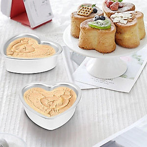 Cake Tin Pans Heart Shaped Cake Pan Aluminium Cake Mold, 4 Inch Cake Tray Tin Baking Mold Cheese Bread Tray Chocolate Cupcake Pans Baking Cake Tin