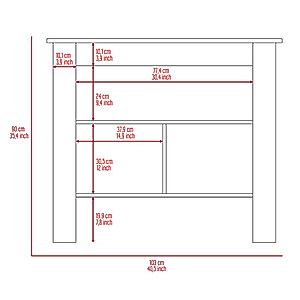 Tuhome Cala Kitchen Island, Four Legs, Three Shelves -White/Onyx