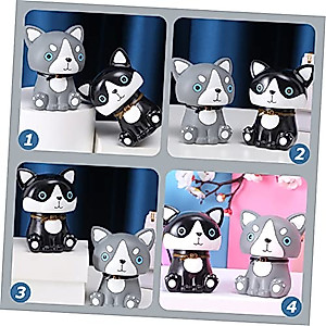 Veemoon Bobble Dog Ornament Car Bobblehead Dashboard Puppy Toys Small Dogs Car Ornament Animal Party Favor Car Decorations for Women Resin Puppy Model Resin Dog Adorn Resin Animals Model