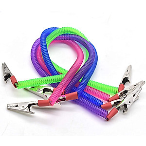 RZJZGZ 4Pcs Dental Napkin Clip Bibs Holder Clips Flexible Metal Elastic Dental Bib Chain for Bibs/Face Cover/Kids Adult and Elderly