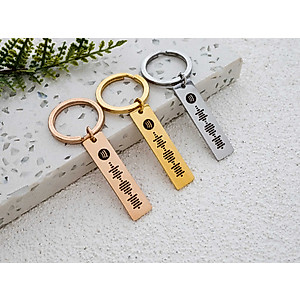 Personalized Music Code Keychain | Custom Song Code Gift | Personalized Keyring |Girlfriend Birthday Gift |Anniversary Song Code Keychain
