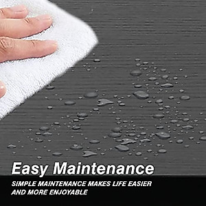 Acehome 5-Tier Bookshelf, 47" H Home Office Bookcase, Industrial Ladder Shelf, Freestanding Storage Organizer Rack, MDF Shelf and Metal Frame with for Bedroom, Living Room, Home Office-Black