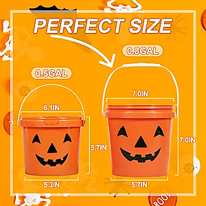 ASEVAT 4-Pack Christmas Candy Buckets, Large Christmas Candy Buckets, Christmas Buckets, Christmas Buckets for Trick or Treat in Bulk for Home, Kids, Bars, and Schools. (Orange, 100oz)