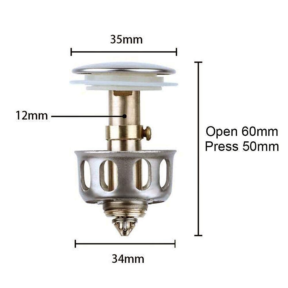 WAGA Sink Up Drain Stopper Basin Bathroom Lavatory Kitchen Bathtub Accessories Basin Metal Washbasin Core Bounce Plug
