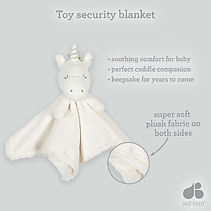 Just Born Boys and Girls Newborn Infant Baby Toddler Nursery Cuddleplush Toy Animal Security Blanket, Gray Elephant, One Size