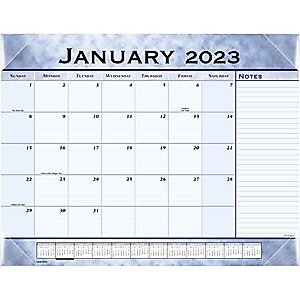 AT-A-GLANCE 2023 RY Slate Blue Monthly Desk Pad, Large, 21 3/4" x 17"