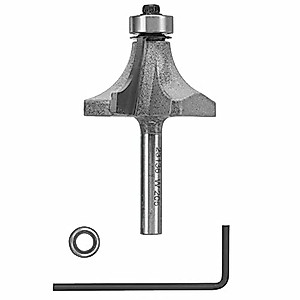 Vermont American 23136 5/8-Inch Radius Carbide Tipped Roundover and Bead Router Bit, 2-Inch Ball Bearing 2-Flute 1/4-Inch Shank