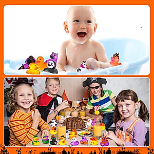 24 Pack Rubber Ducks with Bag - Halloween Party Favors & Bath Toys for Kids - Goodie Bag Fillers & Jeep Ducks for Gifting