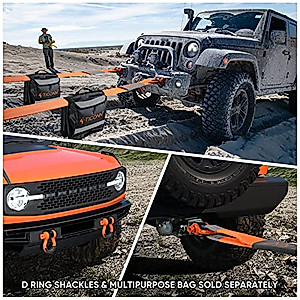 TICONN 3 ''x20' Recovery Tow Strap, Break Strength 35,000 lbs Tested Tree Saver, Triple Reinforced Webbing and Loop Straps Kit, Winch Snatch Strap (20' Recovery Strap)