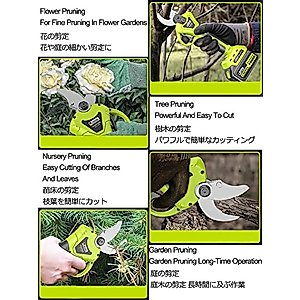 Electric Pruning Shears For Garden Cordless Rechargeable Power Scissors Tree Branch Cutters MAX 50mm(1.9 Inch) Cutting Diameter With LED Display Hedge, Trees, Branches & Twigs Shears Cutter ( Size : W
