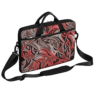 Maori Motifs Laptop Computer Bag Waterproof Shoulder Messenger Bag 13-15 inch Durable Laptop Tote Bag with Shoulder Strap Handle Lightweight Crossbody Briefcase